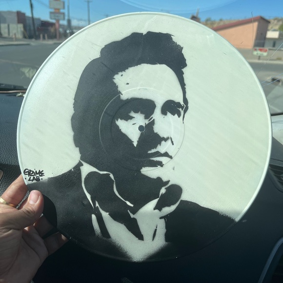 Art | Johnny Cash Vinyl Artwork Pop Street Art Original Hand Painted On ...